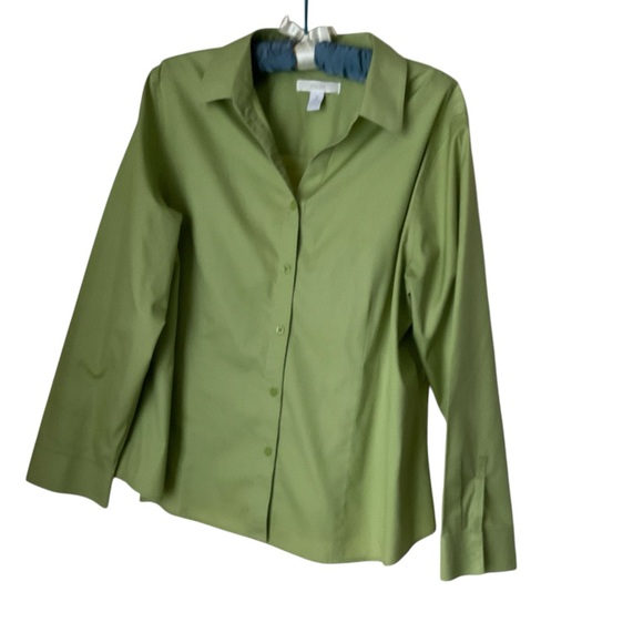 Chico's | Tops | Chicos Long Sleeve Cotton Shirt Size 3 Green Womens ...